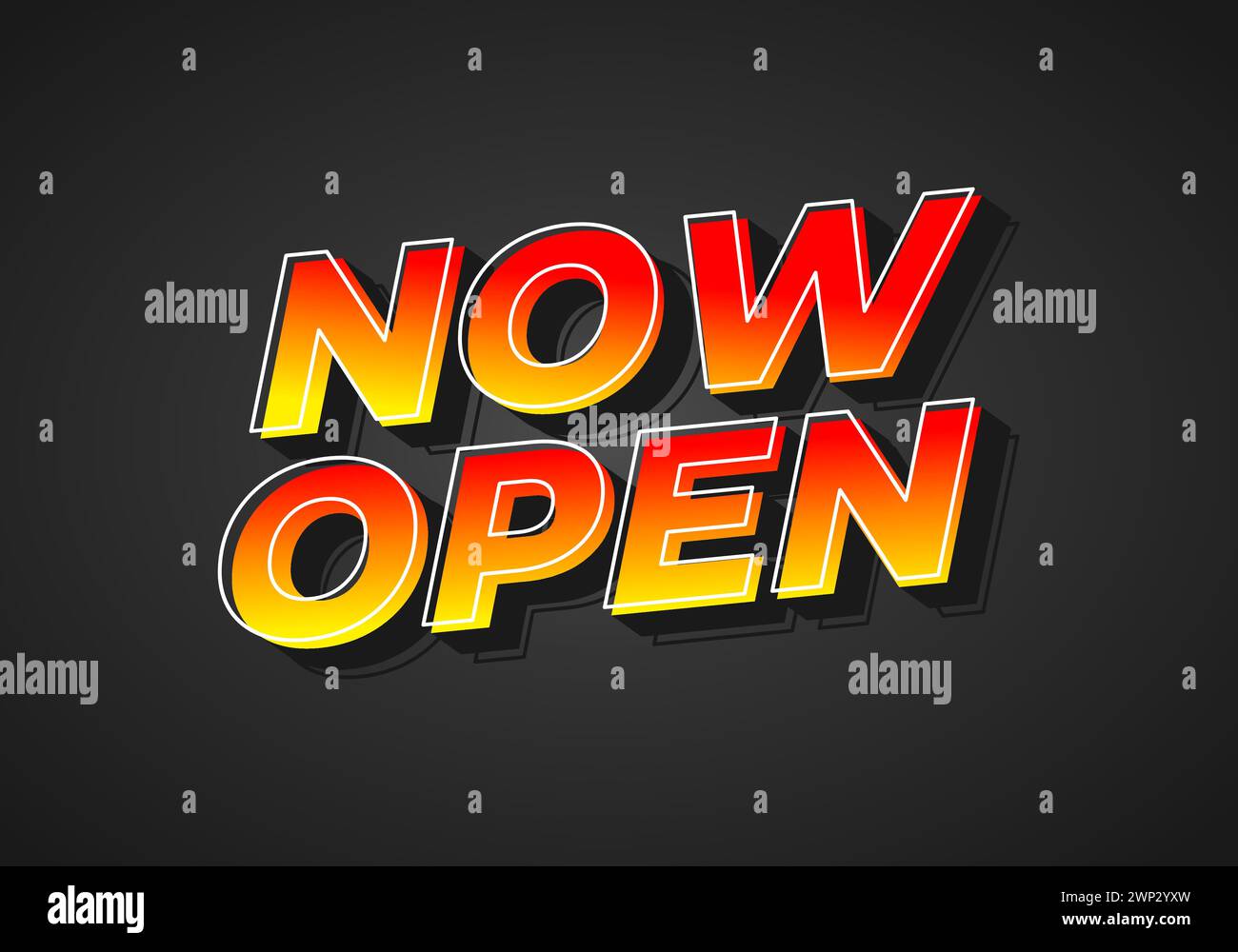 Now open. Text effect design in 3d look with eye catching colors Stock ...