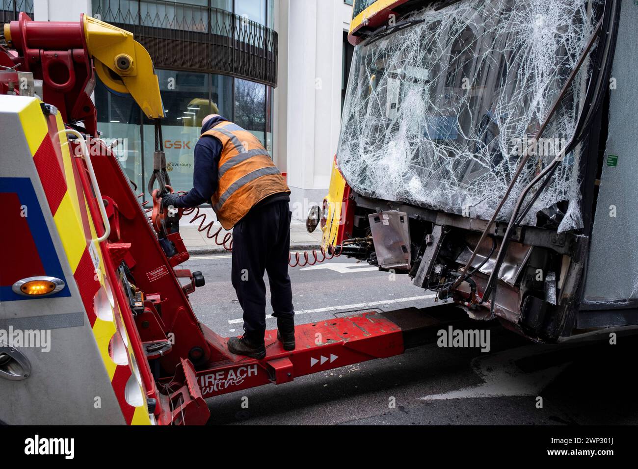 Aftermath of a double-decker bus crash which took place on New Oxford ...