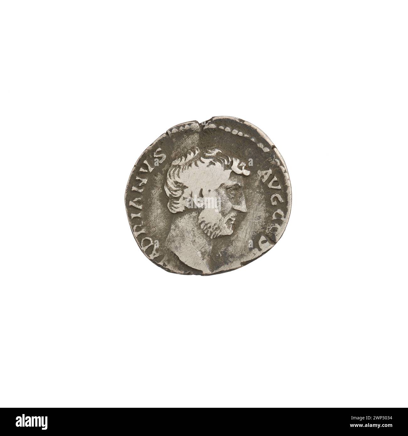 Silver denarius minted 134-138 AD under Emperor Hadrian showing Roma ...