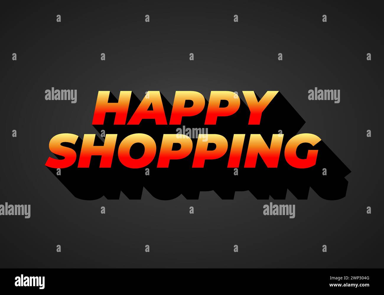 Happy shopping. Text effect design in 3D look with eye catching color ...