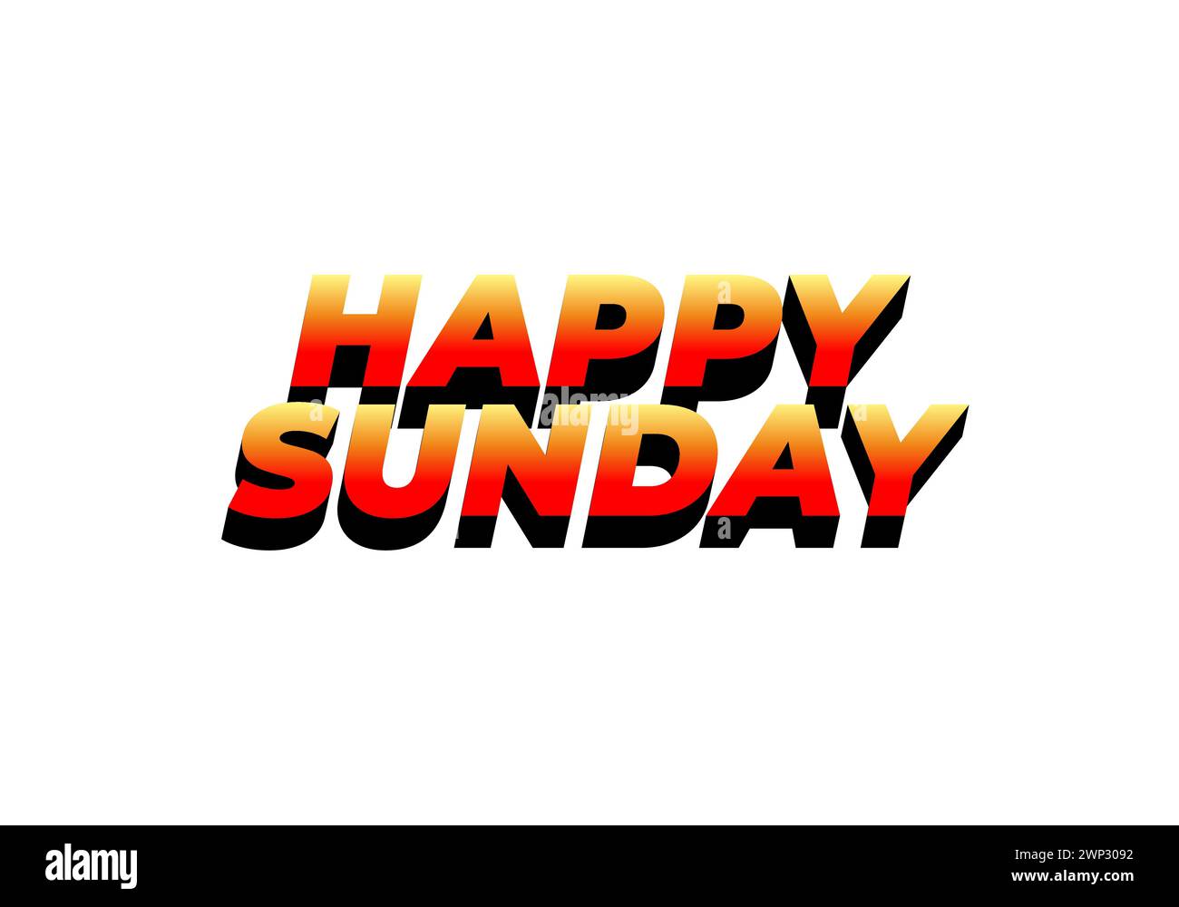 Happy sunday. Text effect design in 3D effect with eye catching color ...