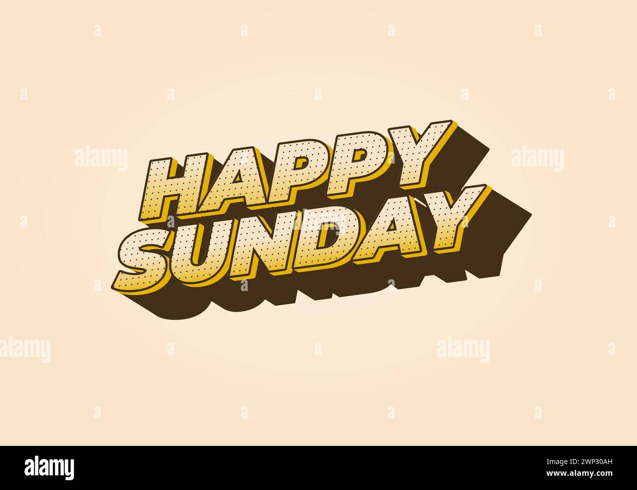Happy sunday. Text effect design in 3D effect with eye catching color ...