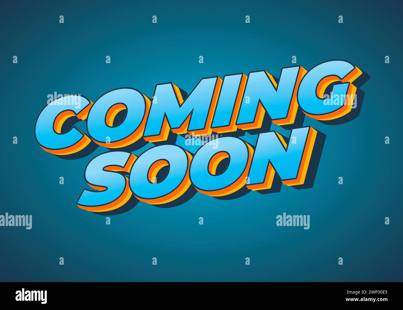 Coming soon. Text effect design in 3D look with eye catching colors ...