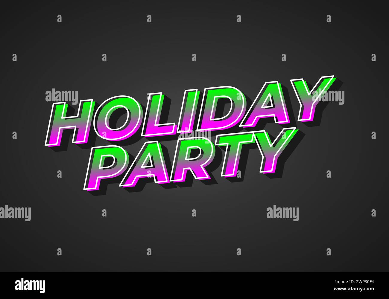 Holiday party. Text effect design in 3D look with eye catching colors ...