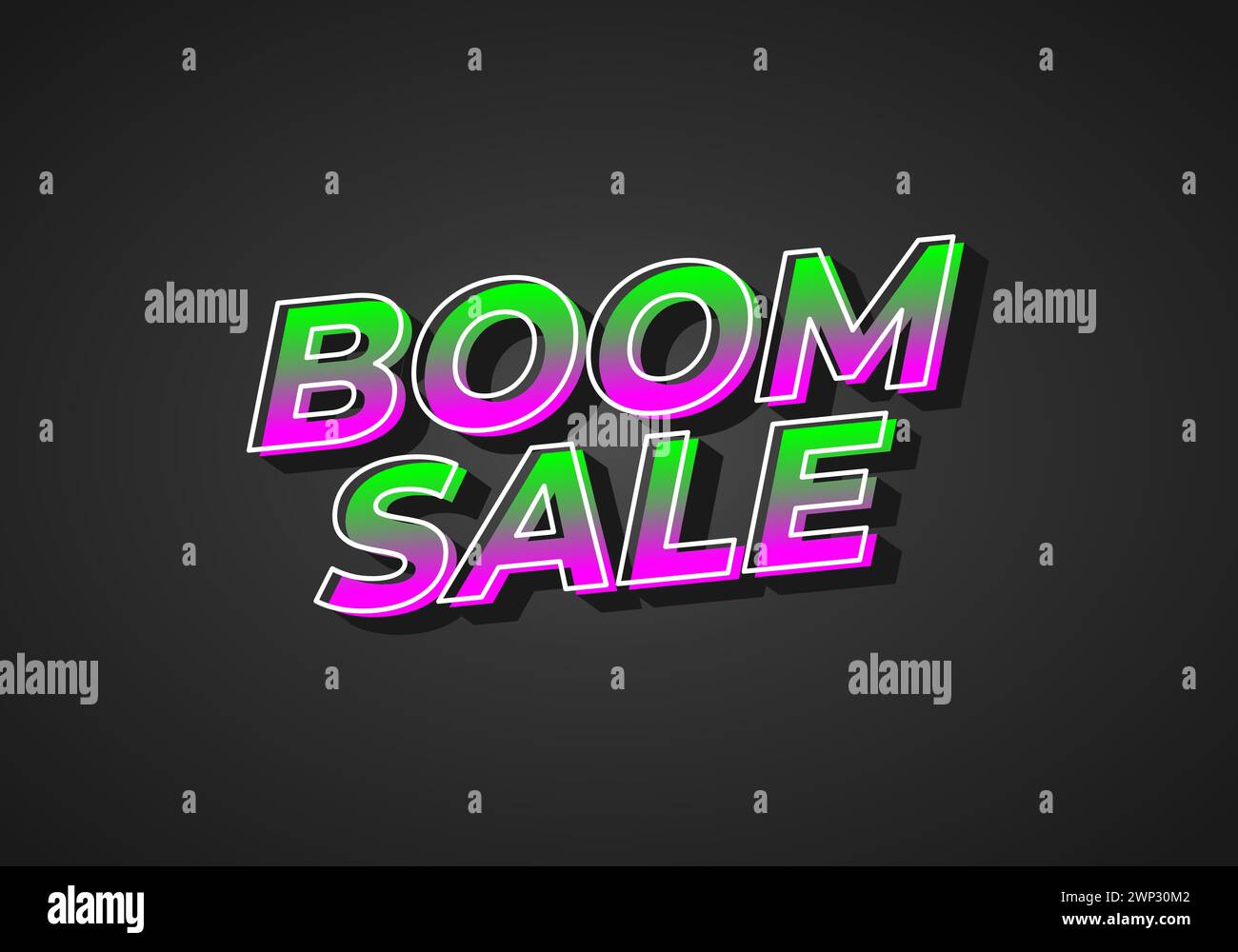 Boom sale. Text effect design in eye catching color with 3D look effect ...