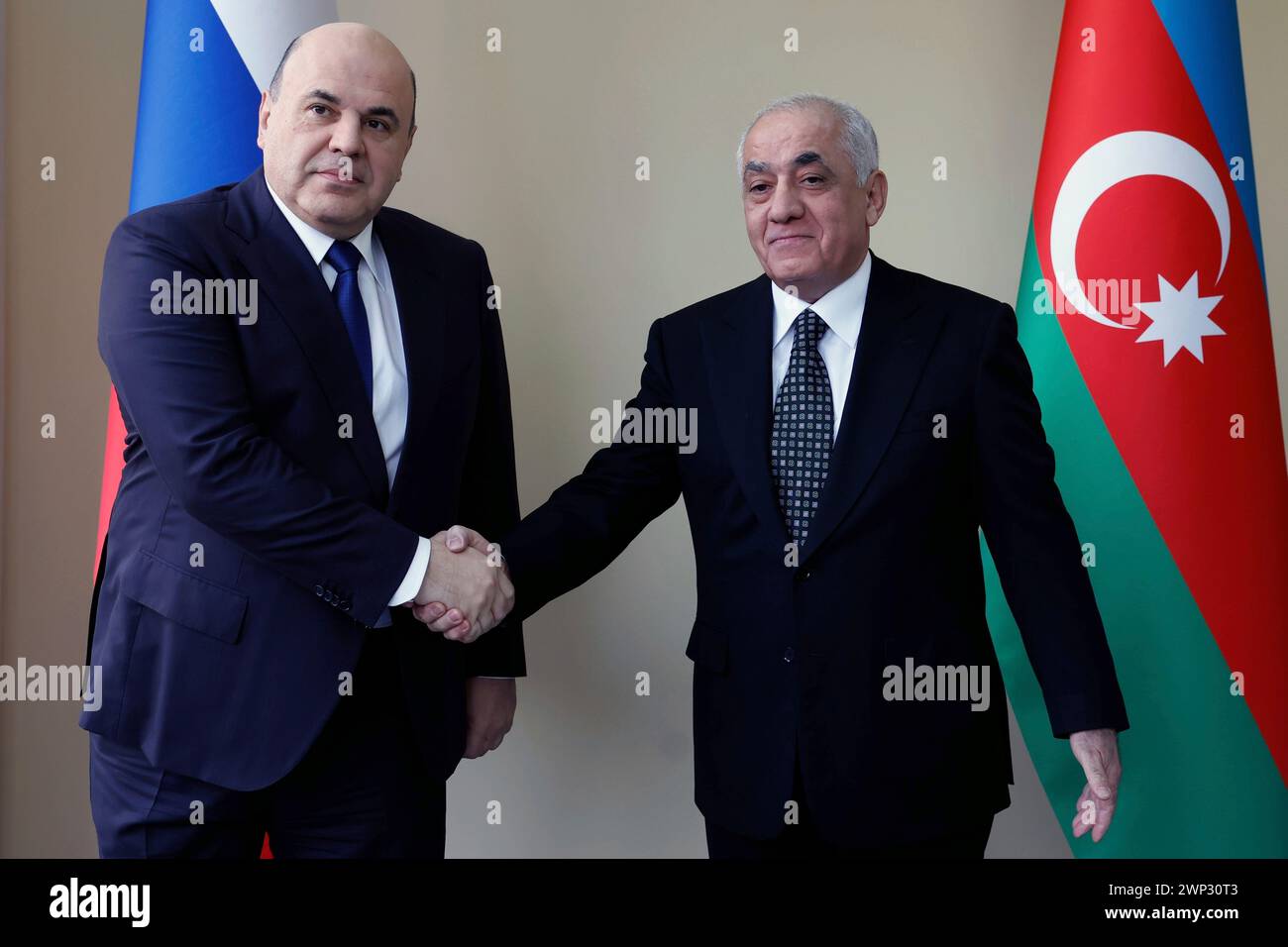 Russian Prime Minister Mikhail Mishustin, left, and Azerbaijani Prime ... Russian Prime Minister Mikhail Mishustin, left, and Azerbaijani Prime ...