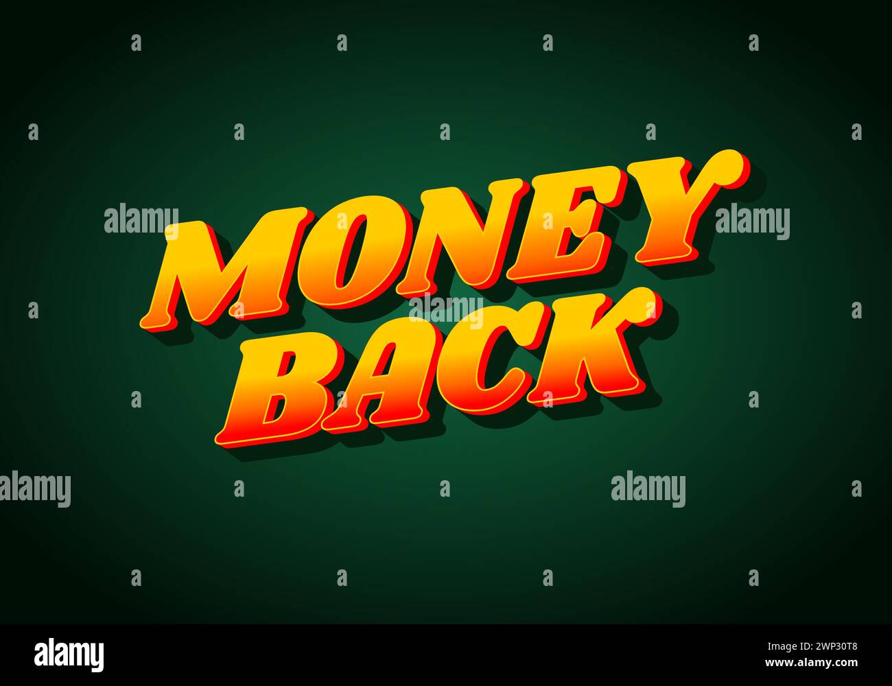 Money back. Text effect design in eye catching color. 3D effect Stock ...