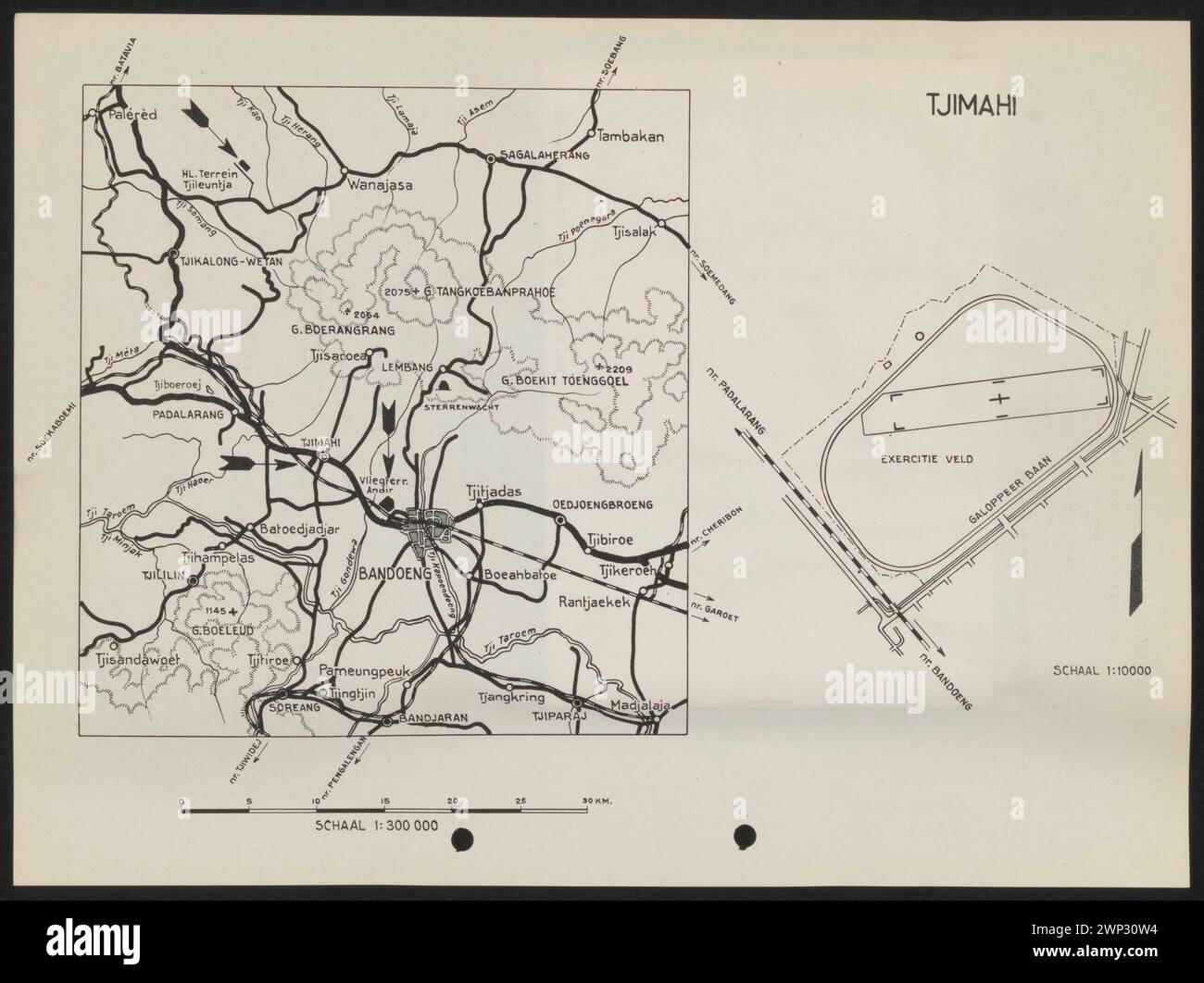 Bandoeng Airfields Map Stock Photo - Alamy