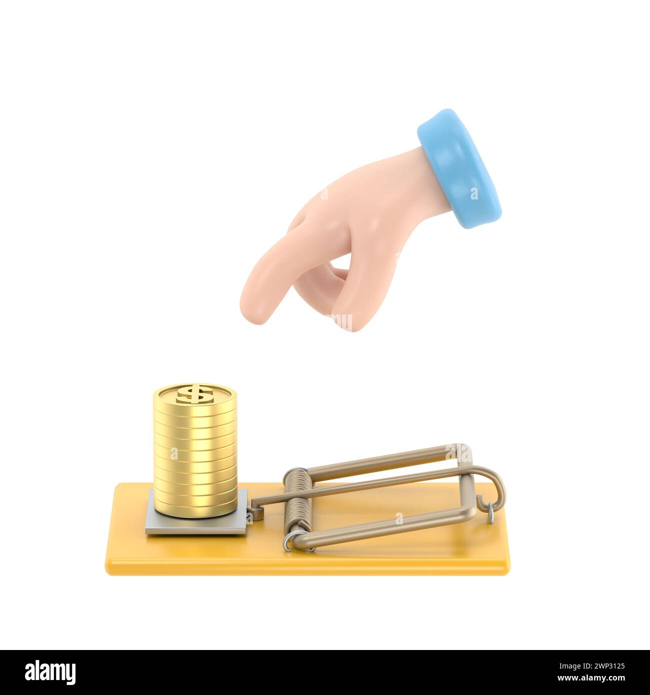 Cartoon Gesture Icon Mockup.Businessman hand try to pick money from ...