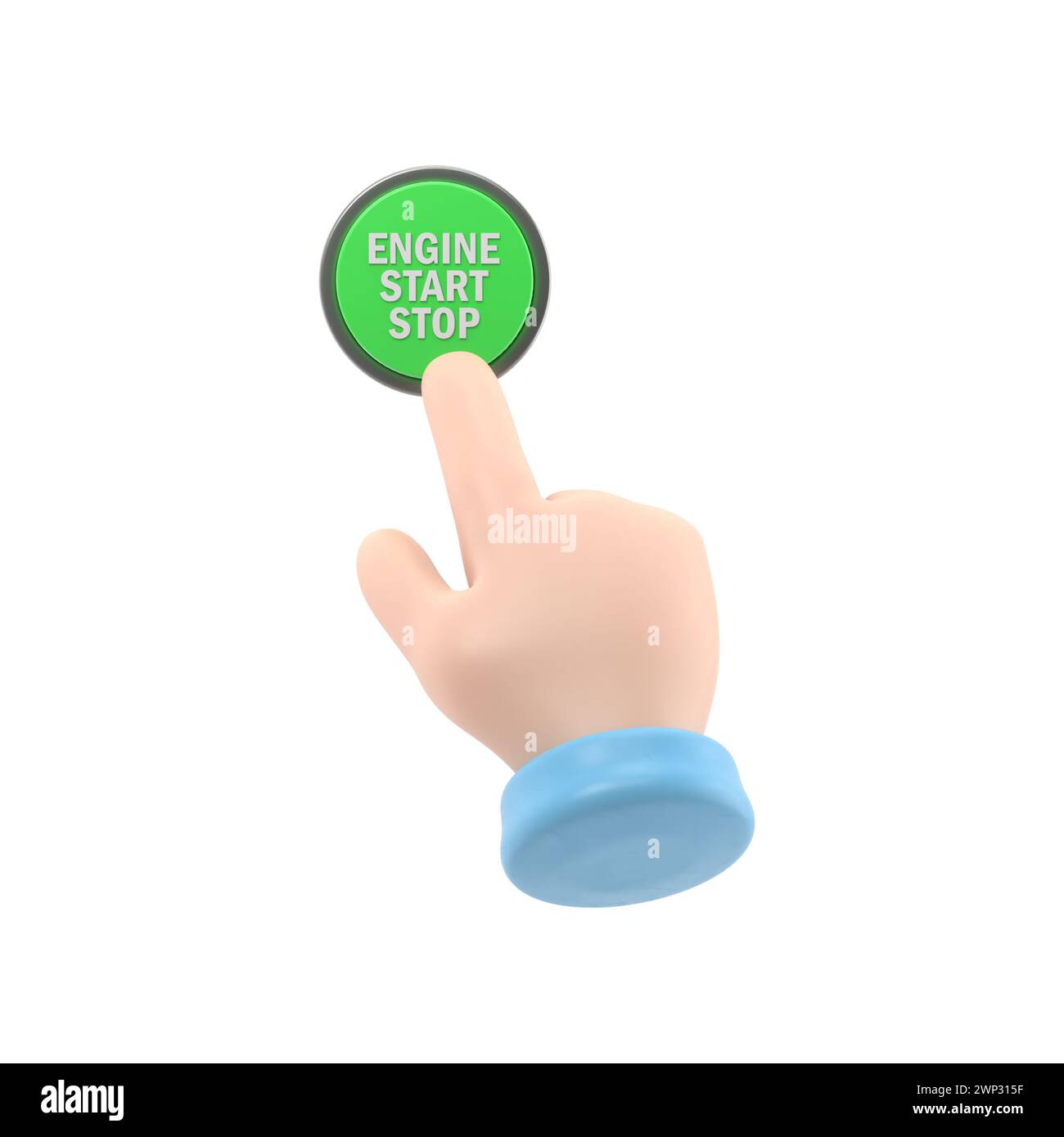 Engine starting and stopping system. Engine start. The person presses ...