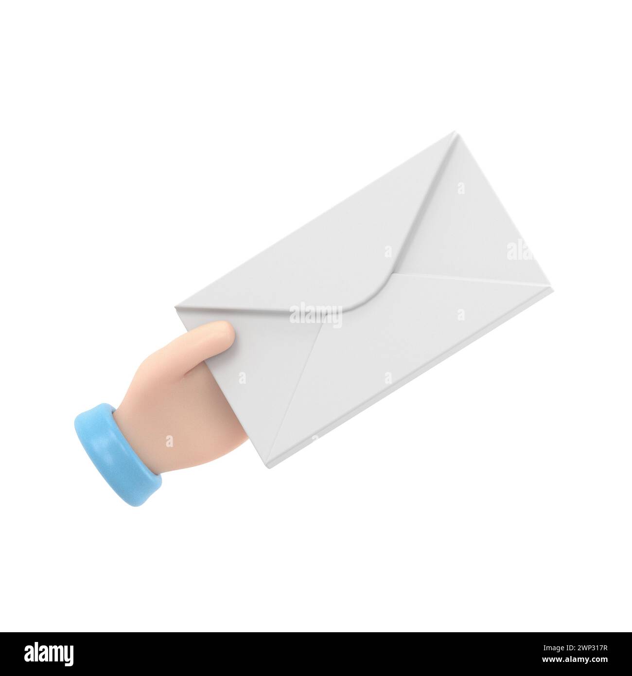 Envelope holding in the hand. Email message concept, sending. Postman ...