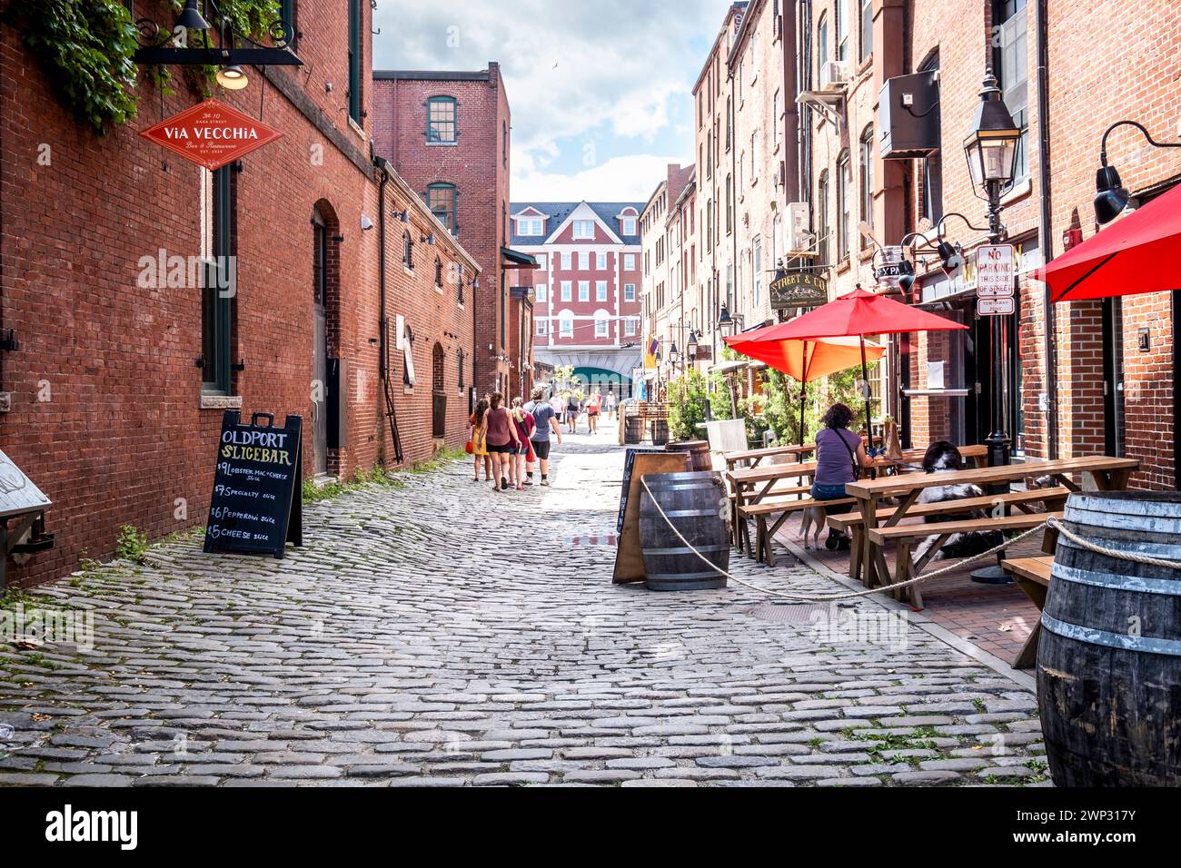 Historical Old Port, a district of Portland, Maine, known for its ...