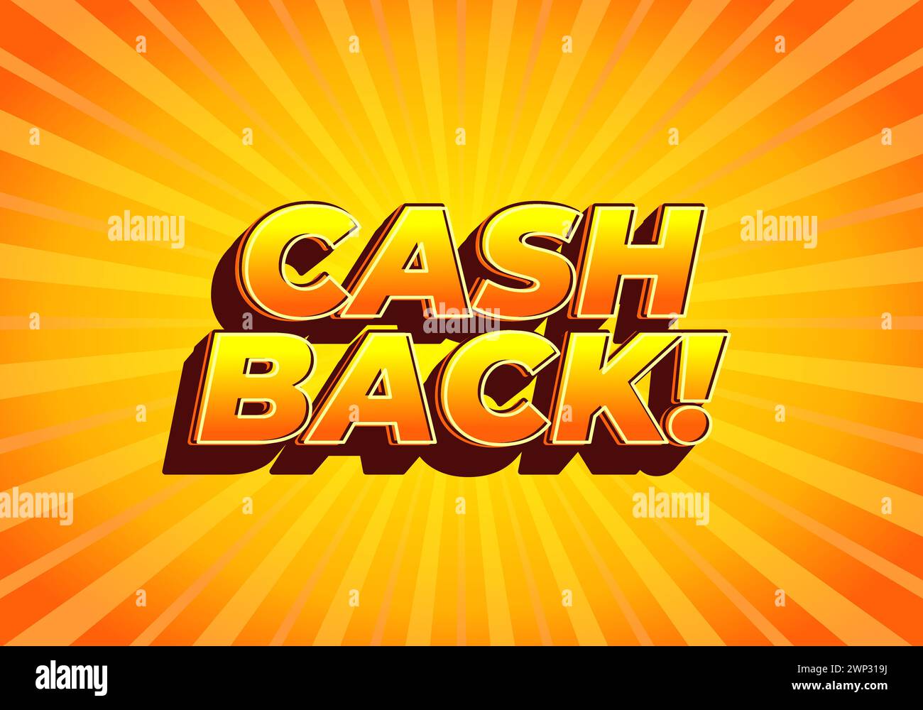 Cash back. Text effect design in eye catching colors and 3D look Stock ...