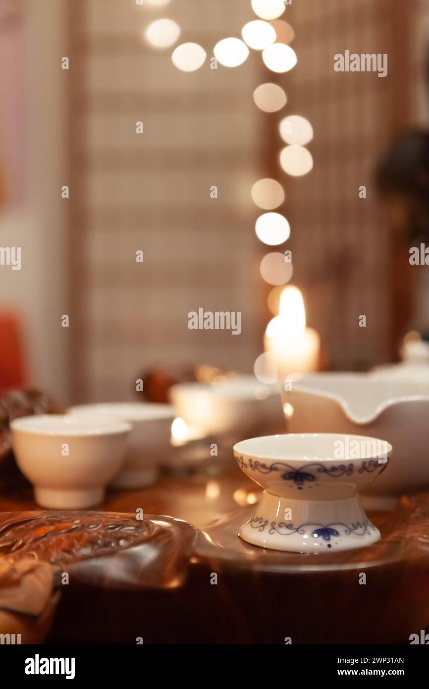 Blurred background - Japanese tea party Stock Photo - Alamy