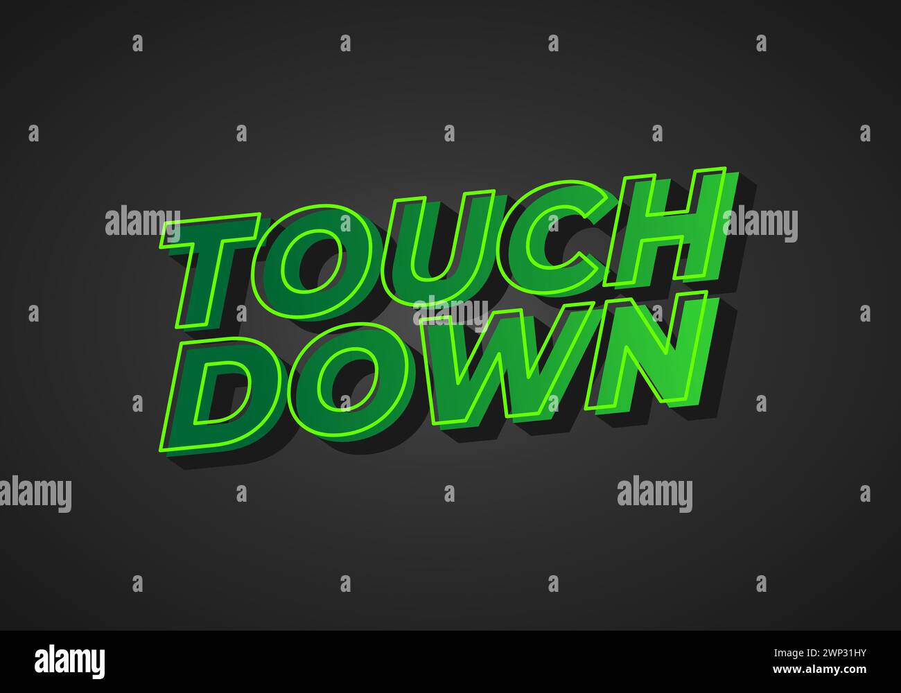Touch down. Text effect design in eye catching color with 3d look ...