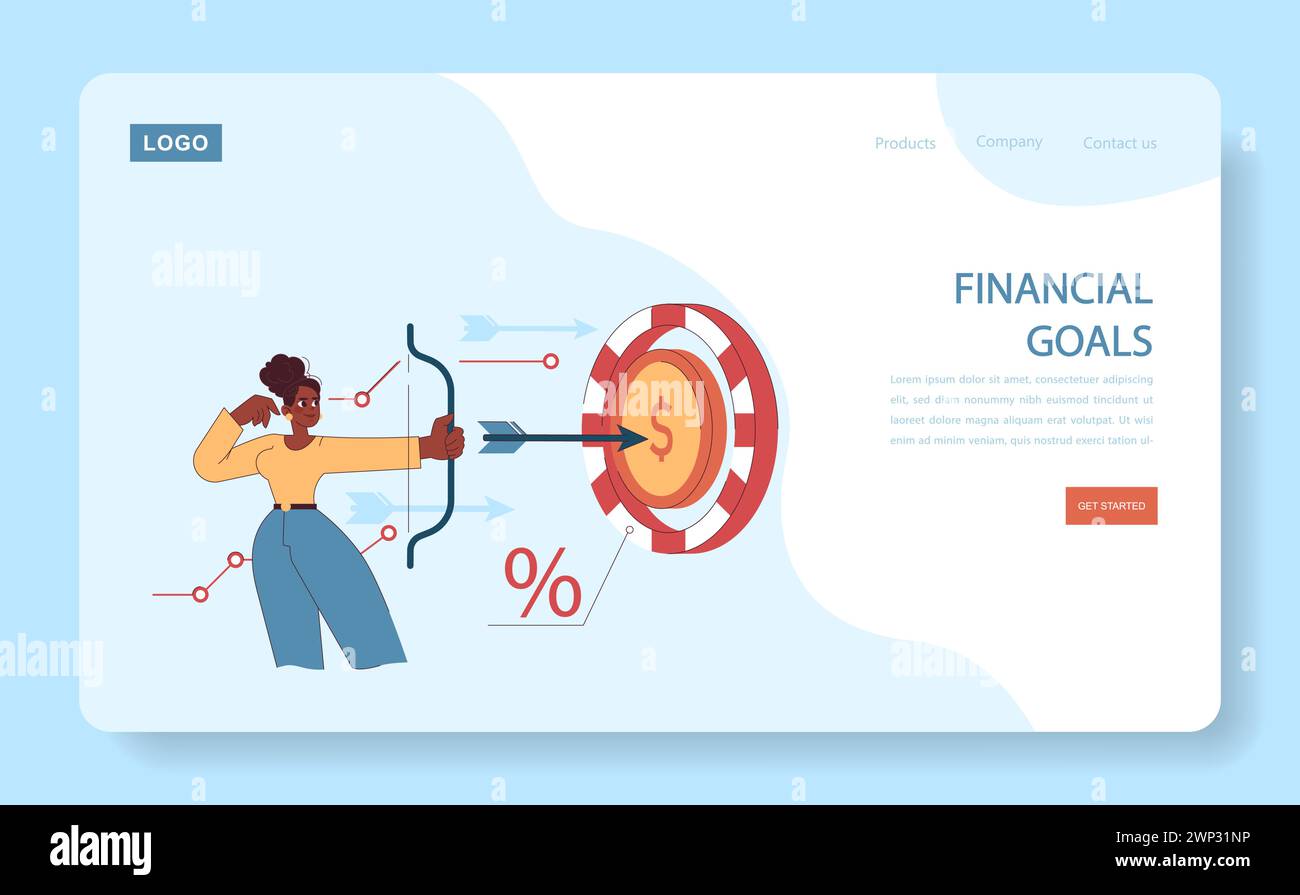 Financial planning web or landing. Achieving financial goals with ...