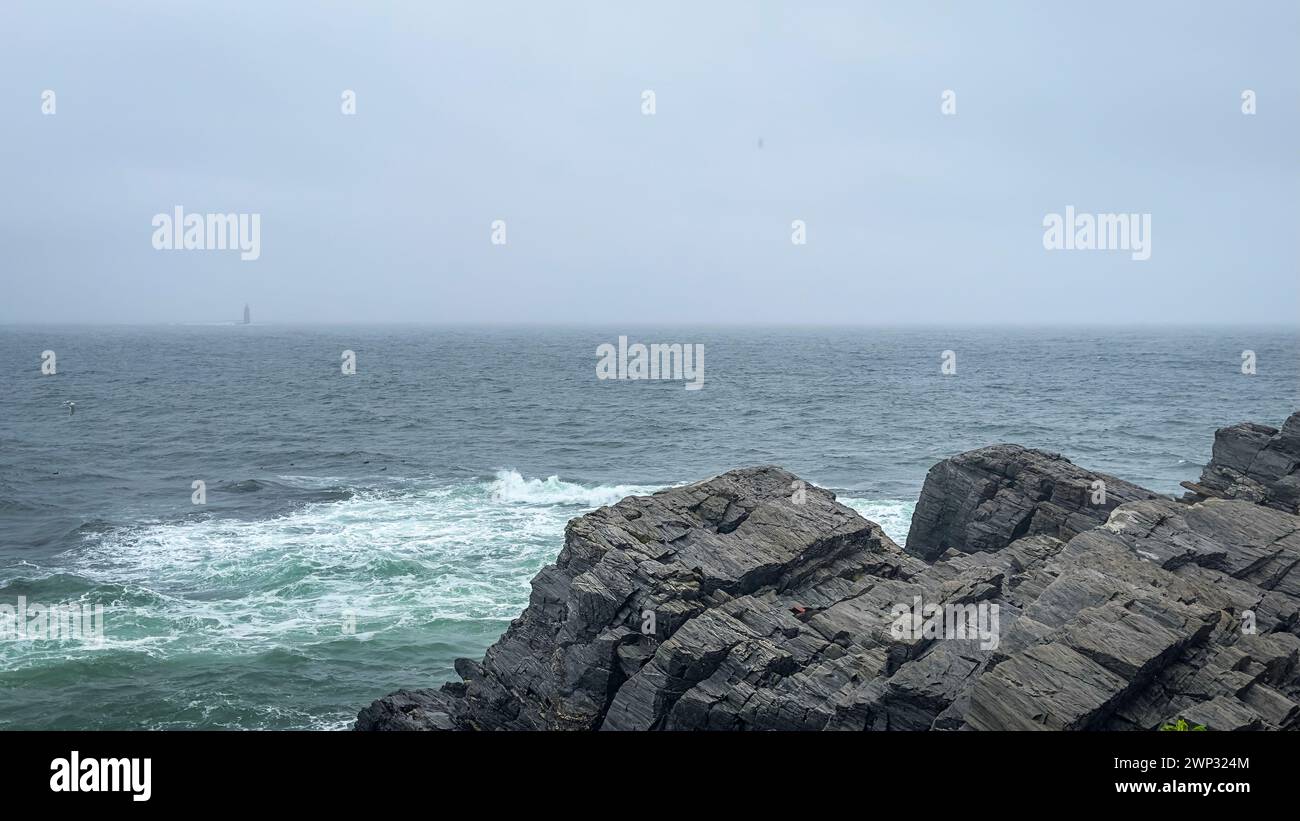 The Portland Head Light Cliffs in Portland, Maine, USA Stock Photo - Alamy