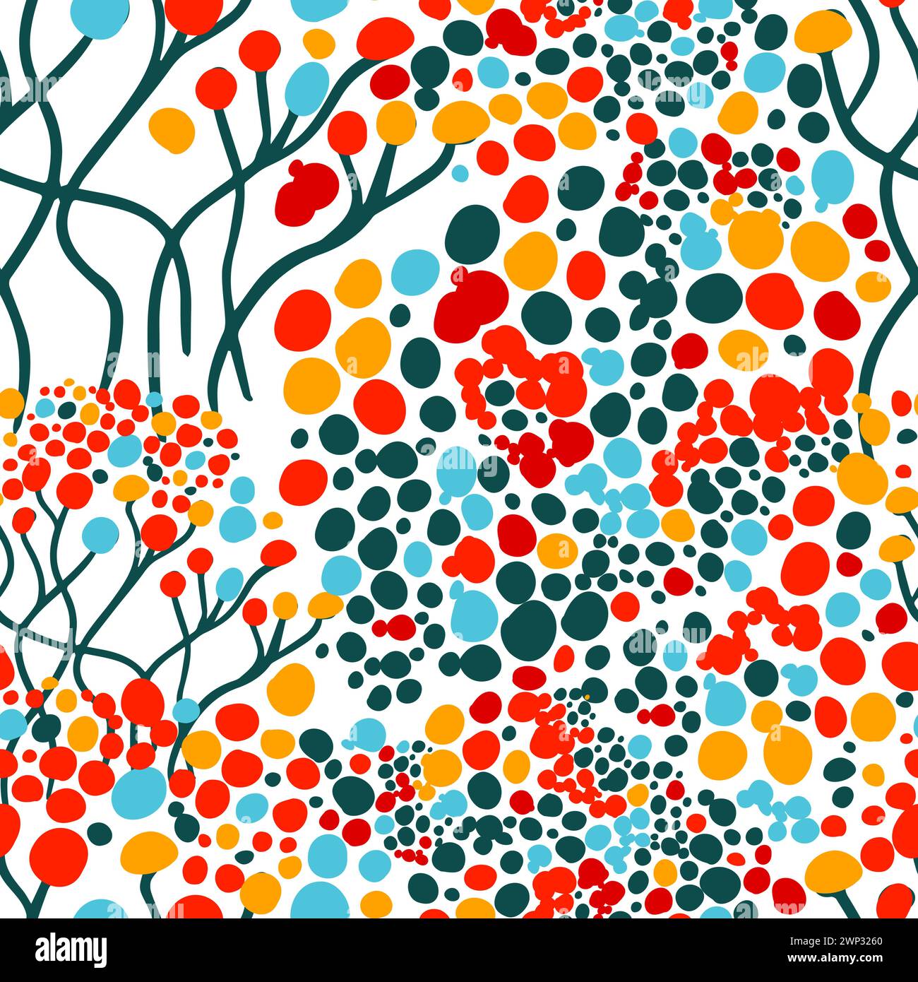 Seamless pattern, glad flowers. Continuous background, cute vector ...