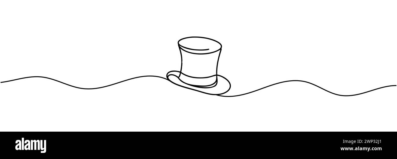 Continuous one line drawing of a hat. One line drawing background ...
