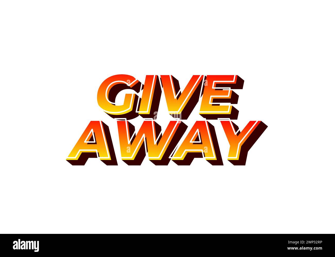 GIVE AWAY. Text effect design in 3D style with eye catching color Stock ...