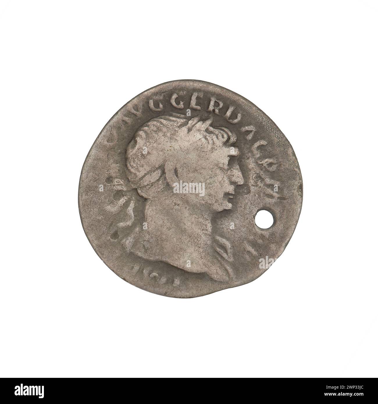 Denarius issued 103-111 AD depicting Roma with heads, laurel wreaths ...