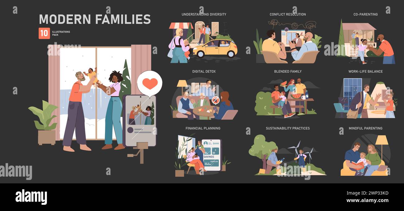 Blended families Stock Vector Images - Alamy