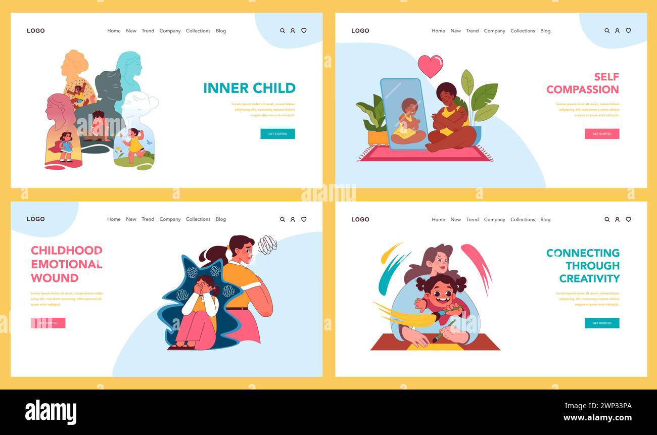 Inner child set. Exploration of self-healing and joy through ...