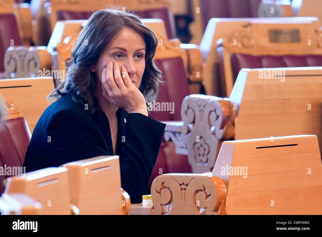 Oslo 20240305.Minister for Employment and Inclusion Tonje Brenna (Ap ...