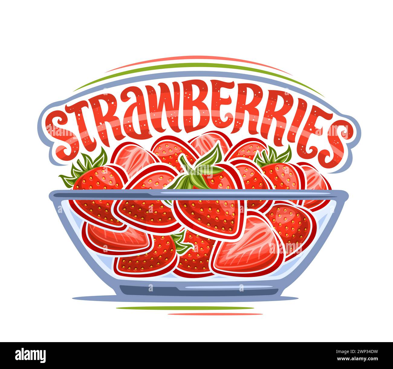 Strawberries dish vector illustration Cut Out Stock Images & Pictures ...
