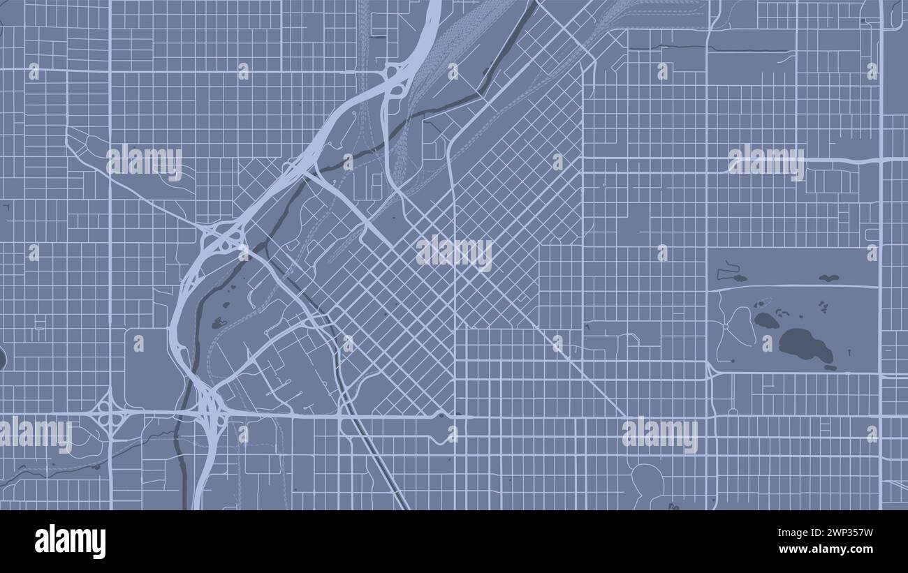 Blue Denver map, United States, detailed municipality map, skyline ...