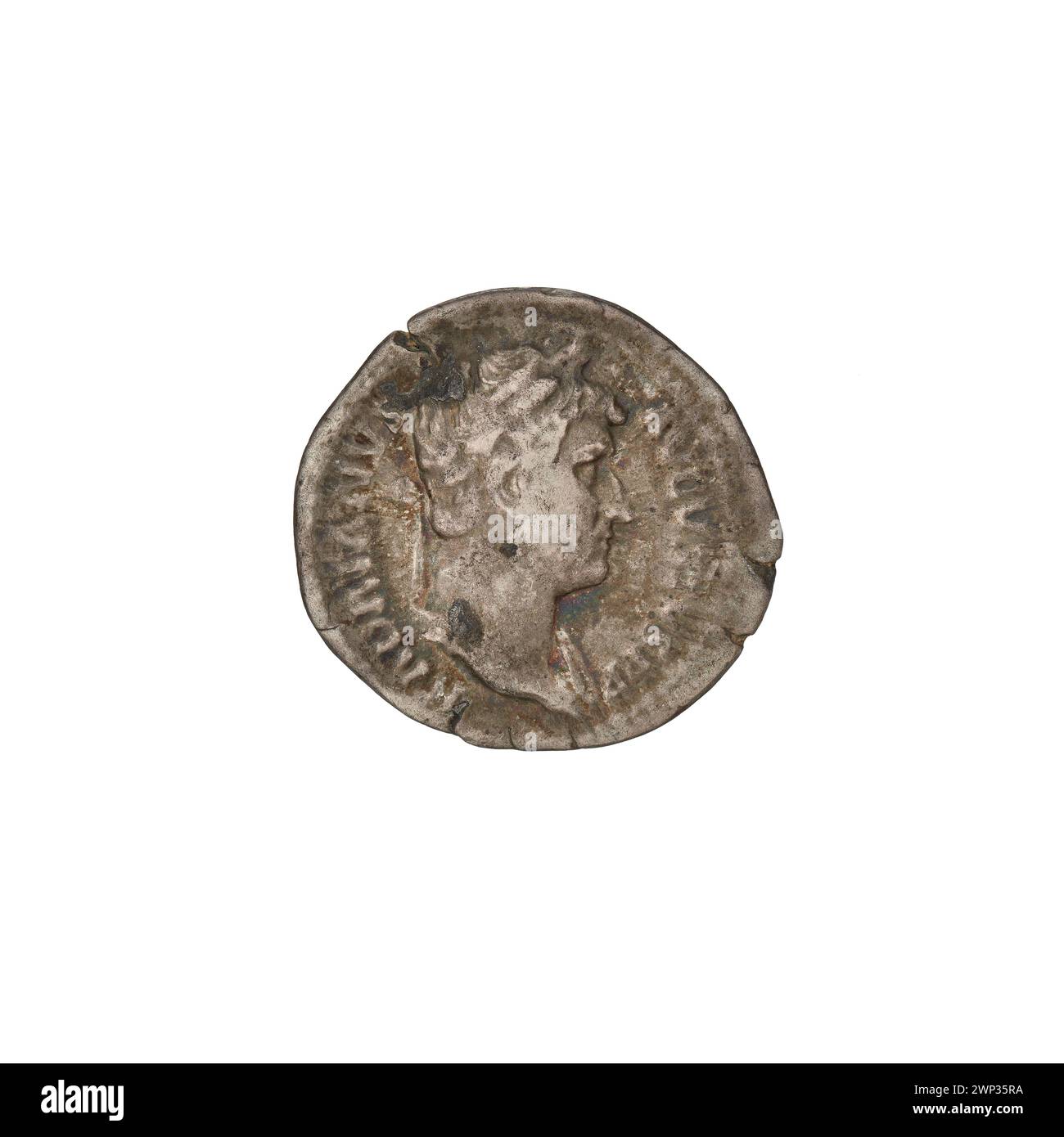 Denarius coin issued 128-132 AD under Emperor Hadrian depicting ...