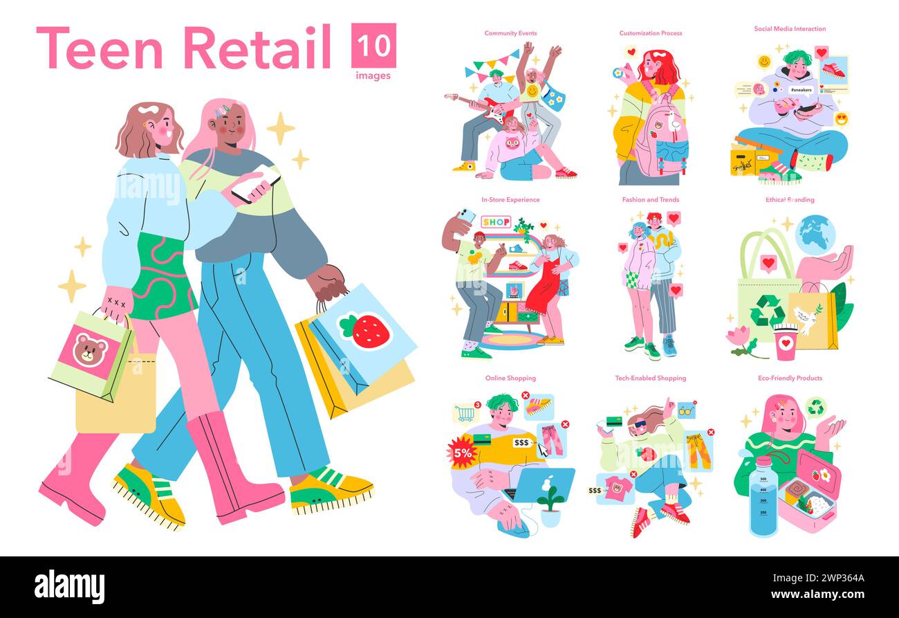 Online shopping trends Stock Vector Images - Alamy