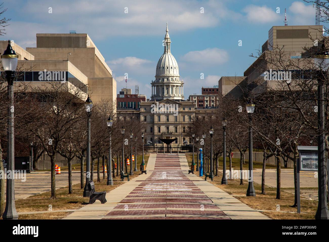 Lansing, Michigan - The Frank J. Kelley Captiol Walkway, leading to the ...