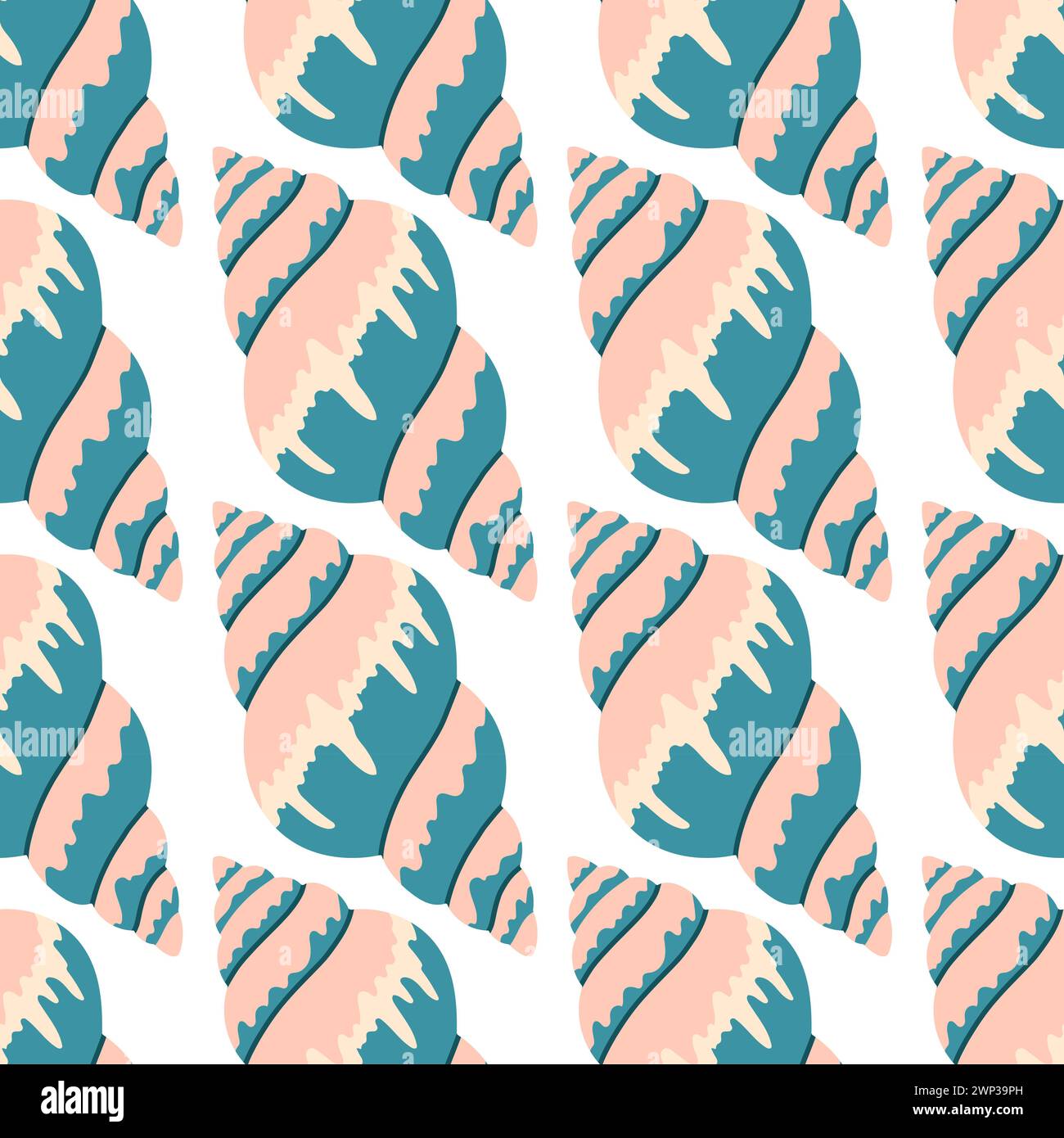 Sea shells seamless pattern. Trendy pattern of seashells for wrapping ...