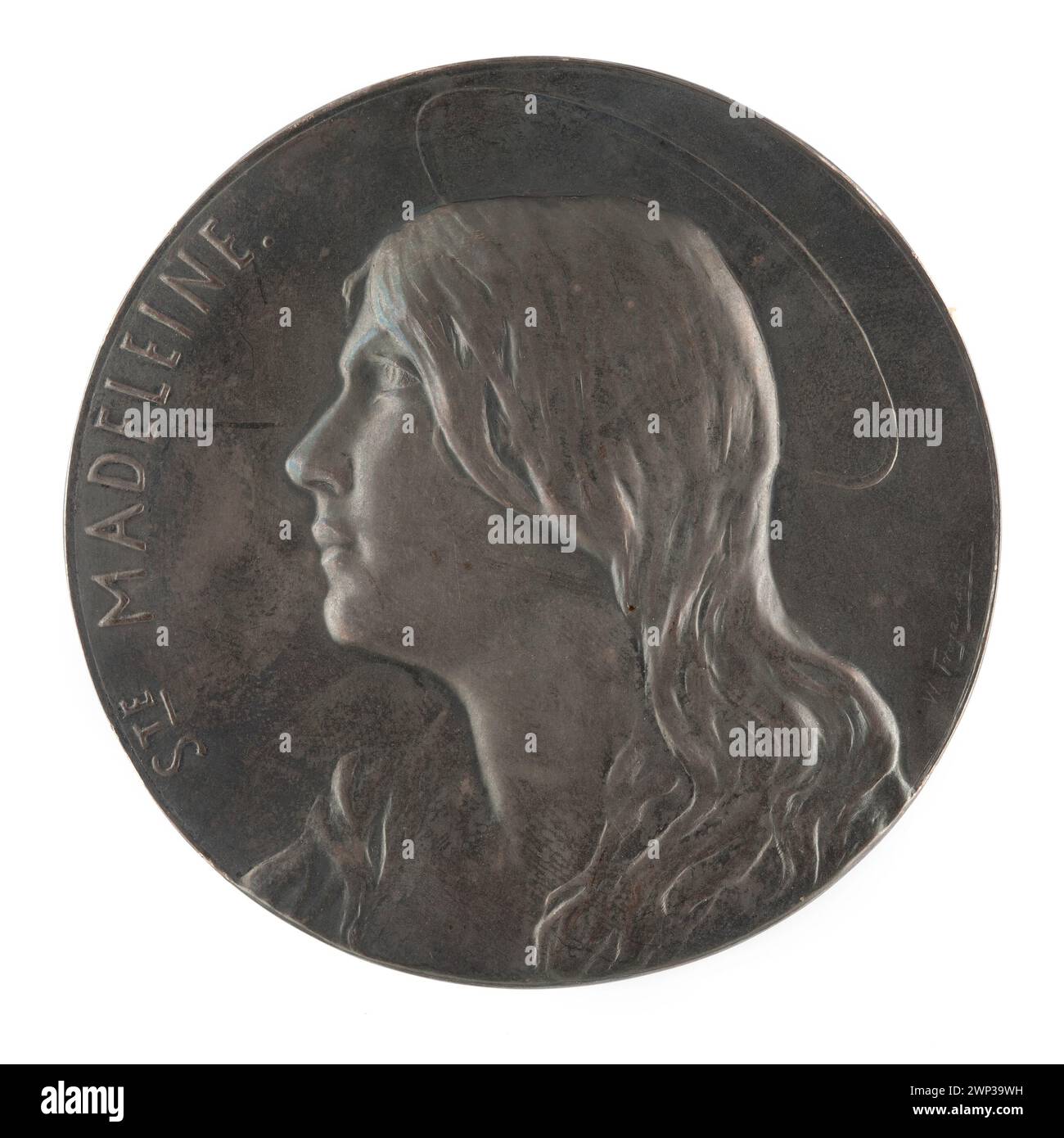 Plaque by Wincenty Trojanowski depicting Saint Magdalena's head, female ...