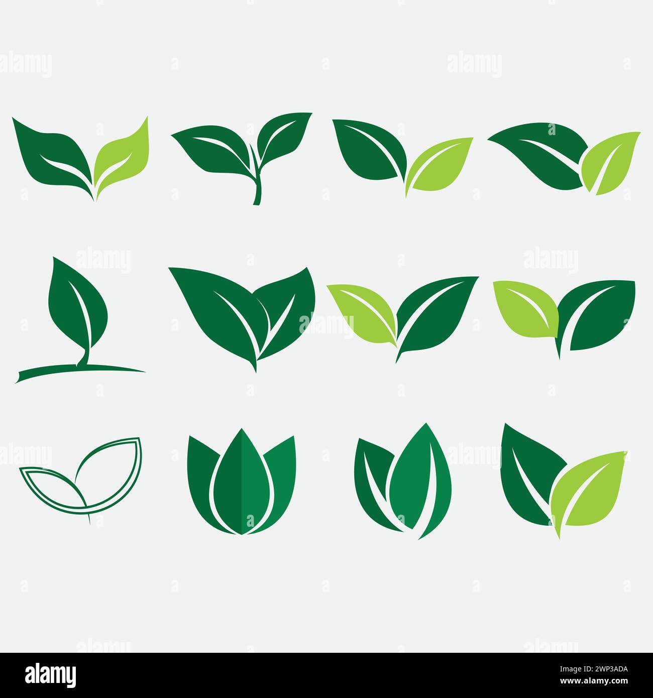 vector image illustration of a collection of leaf logos Stock Vector ...