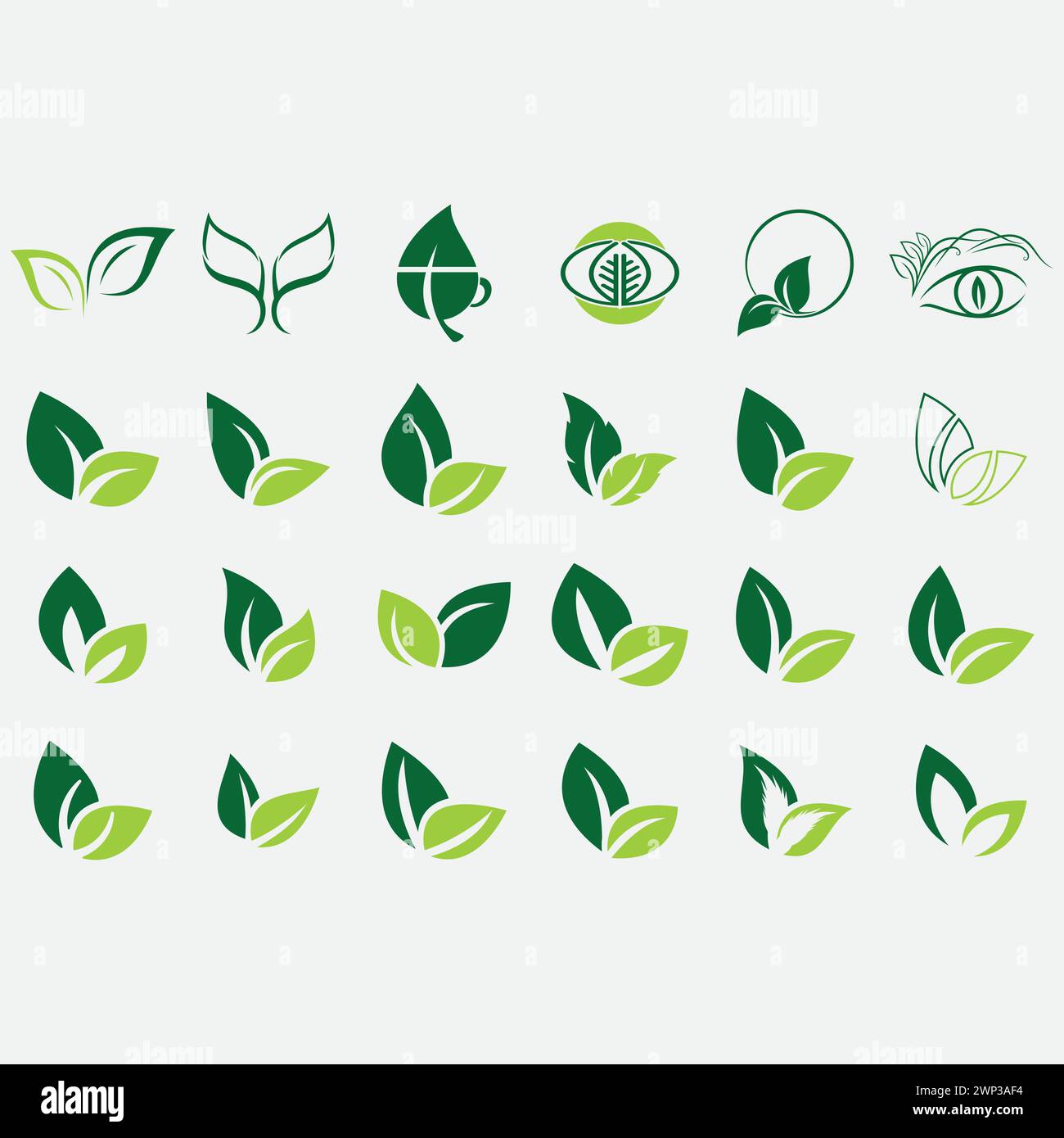 vector image illustration of a collection of leaf logos Stock Vector ...