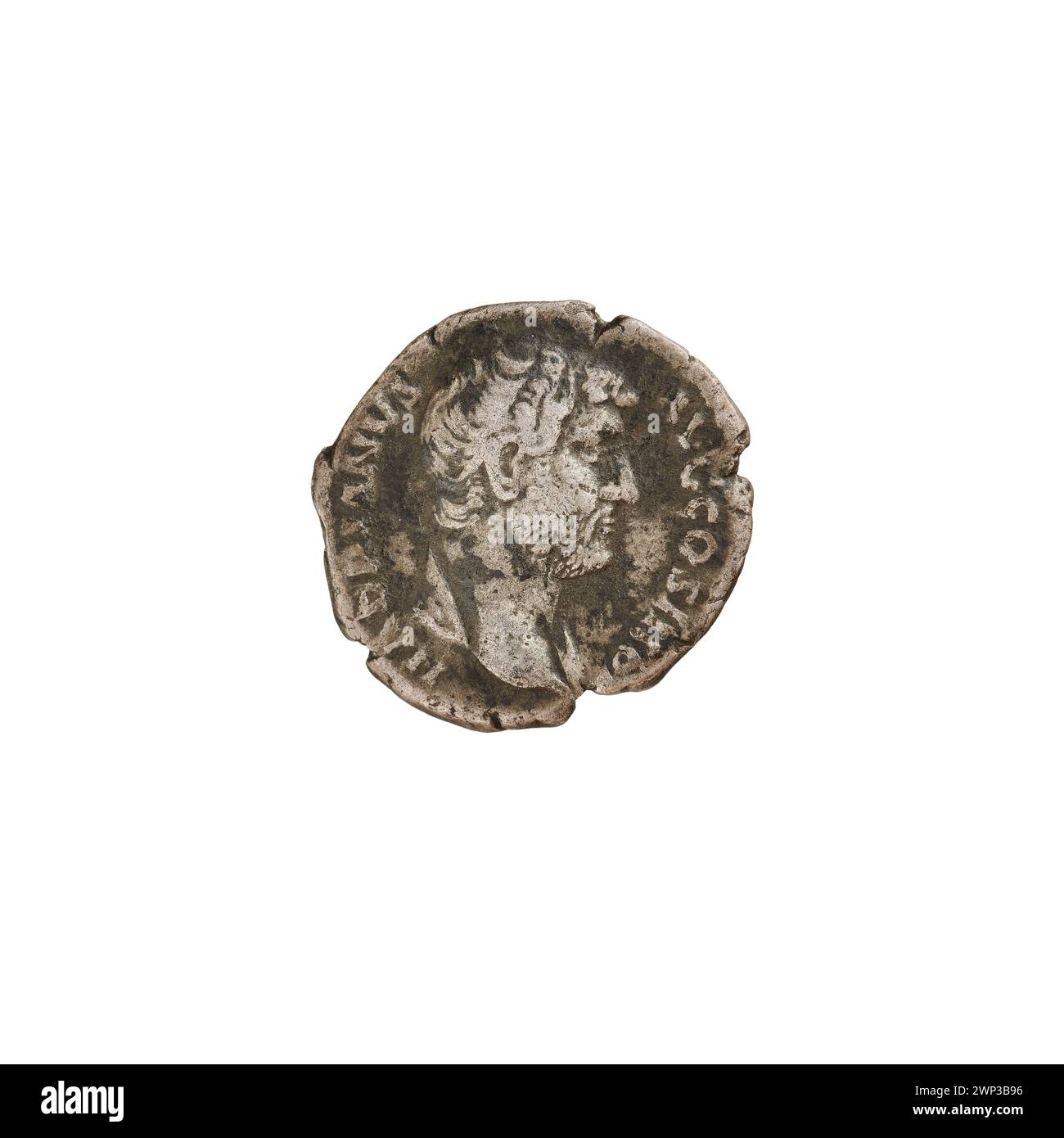 This Roman denarius minted 134-138 depicts Emperor Hadrian and Moneta ...