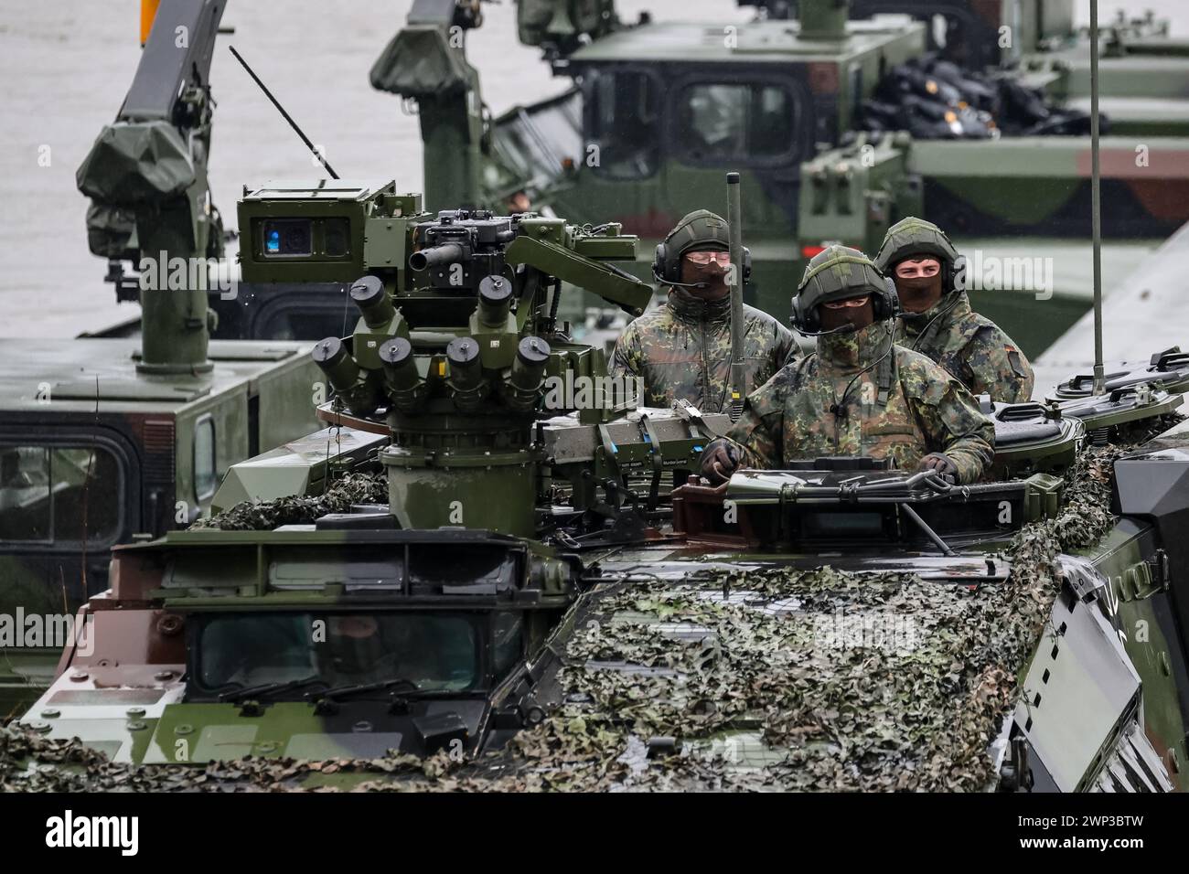 Korzeniewo, Pomorskie, Poland on March 5, 2024. Servicemen present ...