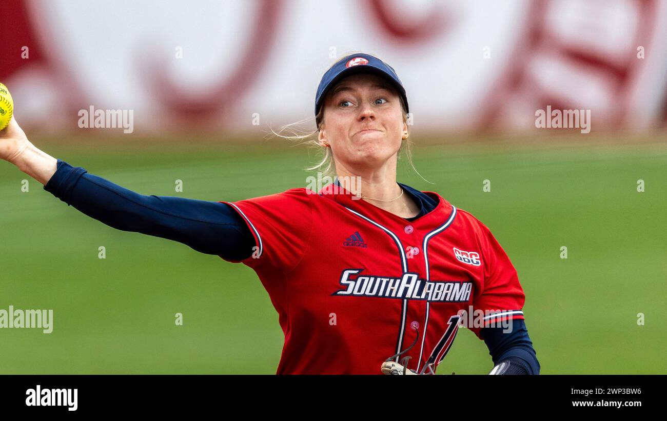 South Alabama infielder Marley Sims (11) during an NCAA softball game ...