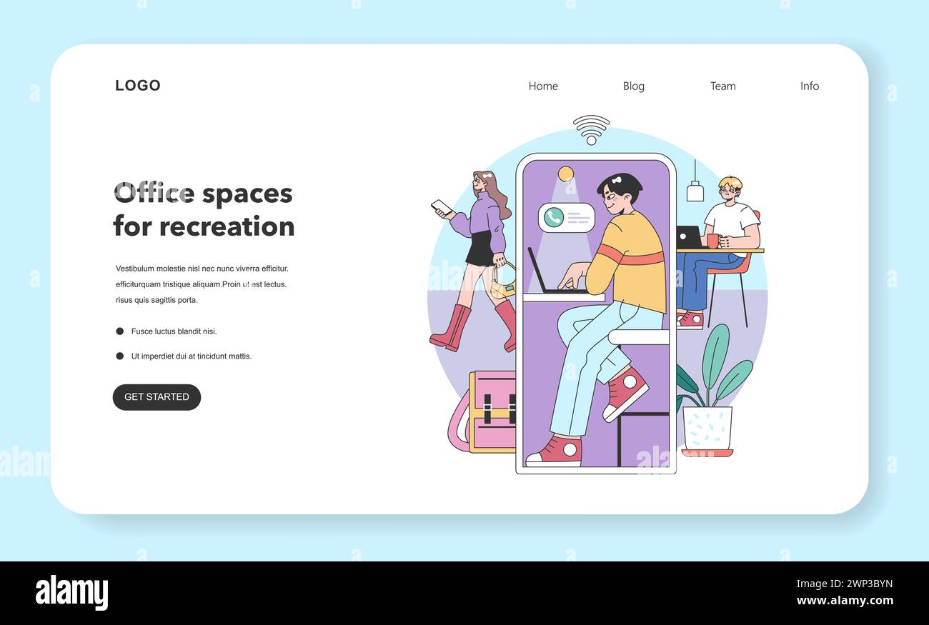 Digital workspace evolution concept. Man in virtual booth collaborates ...