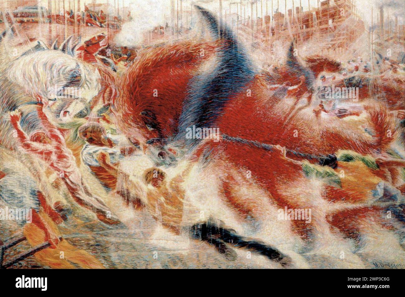 The City Rises by Umberto Boccioni 1910 Stock Photo - Alamy