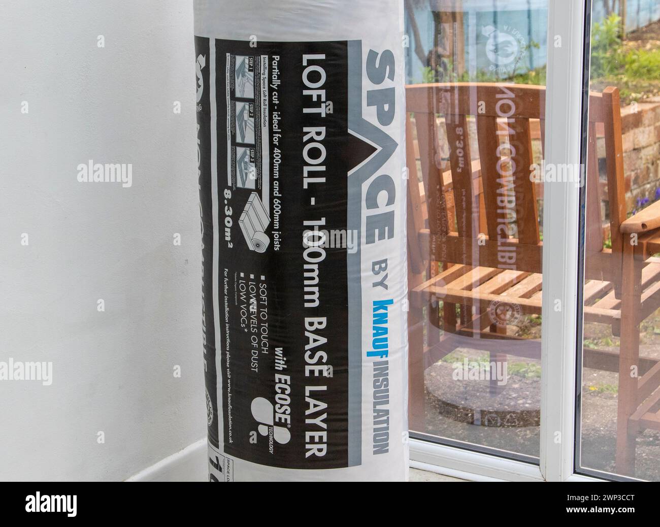 Am unused roll of 100mm base layer Knauf loft insulation in plastic ...