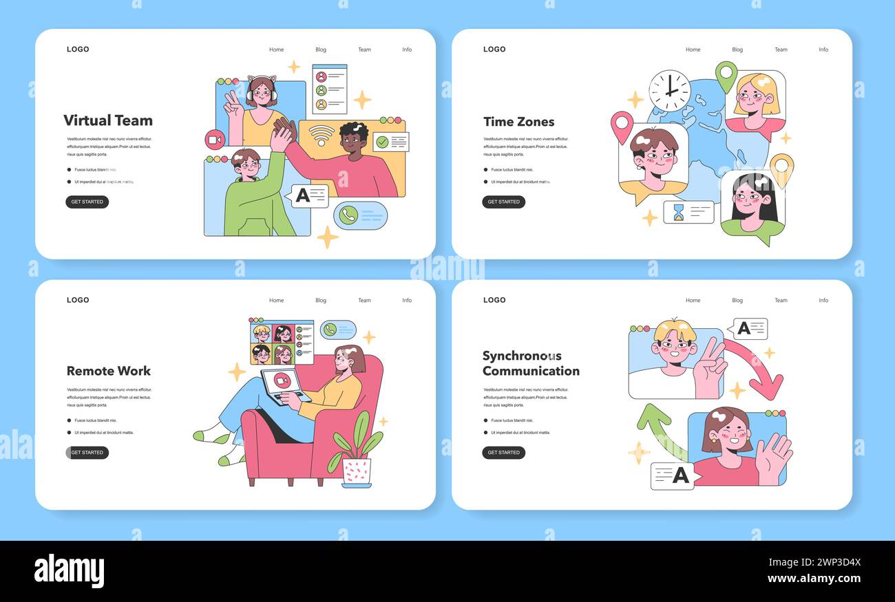 Engaging visuals showcasing virtual team operations, addressing remote ...