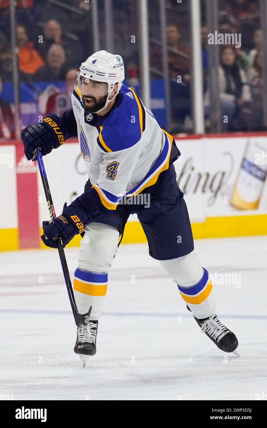 St. Louis Blues' Nick Leddy in action during an NHL hockey game, Monday ...