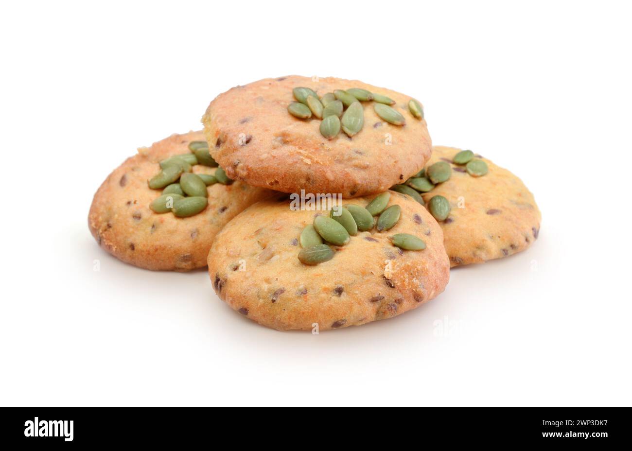 Group of round fresh cookies isolated on white Stock Photo - Alamy