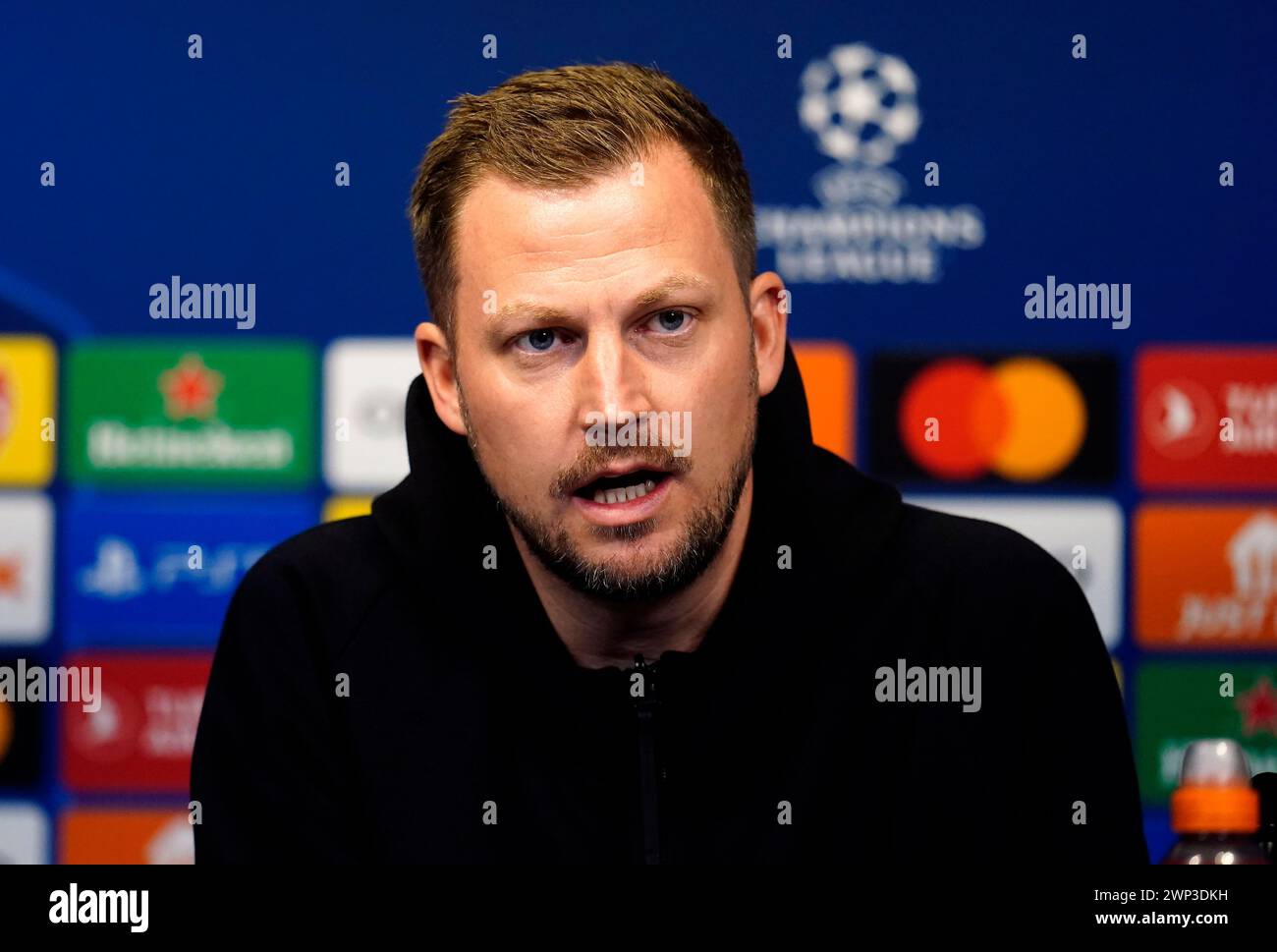 FC Copenhagen manager Jacob Neestrup during a press conference at the ...