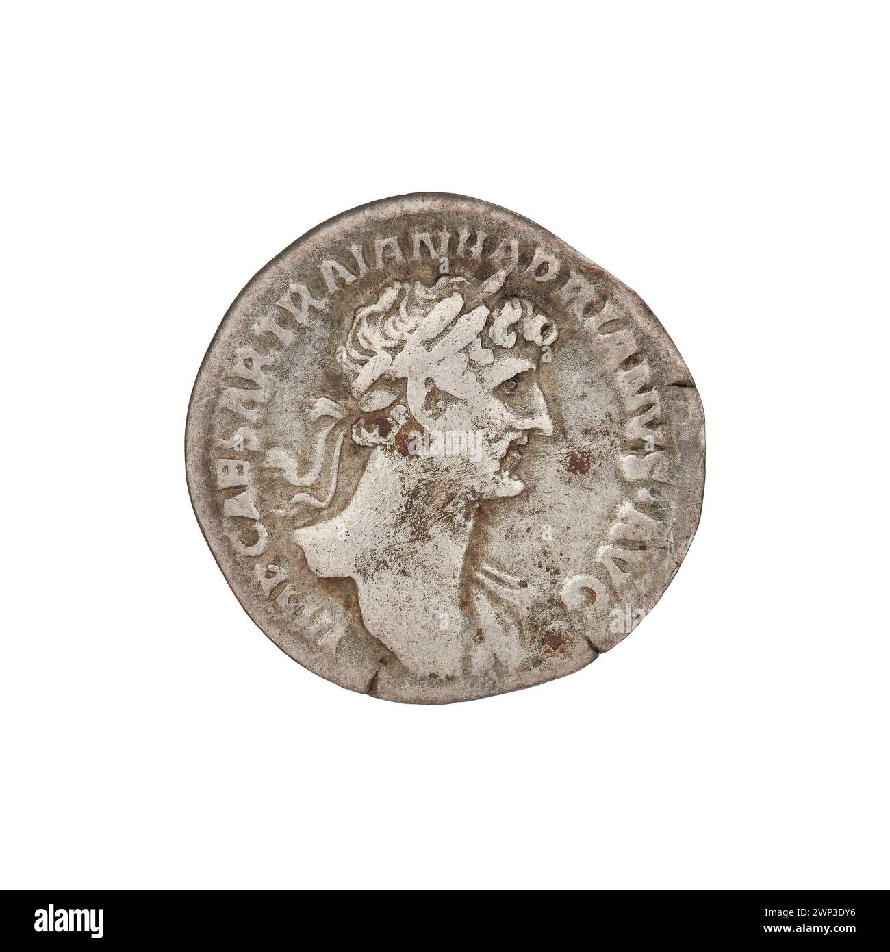 Denarius coin of Emperor Hadrian (119-122 CE) depicting Salus ...
