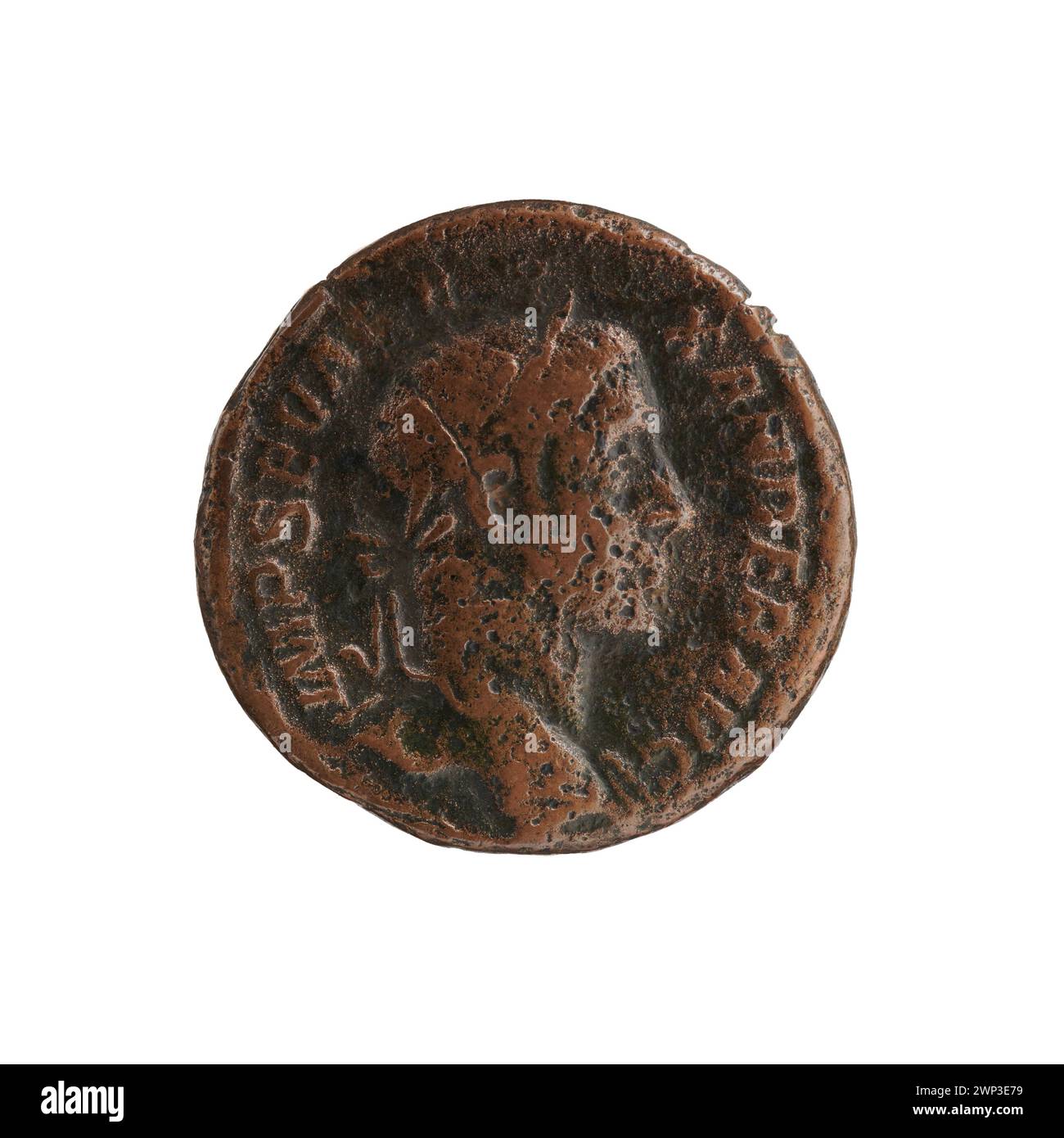 Counterfeit AS coin dated 230, imitating original Roman currency issued ...