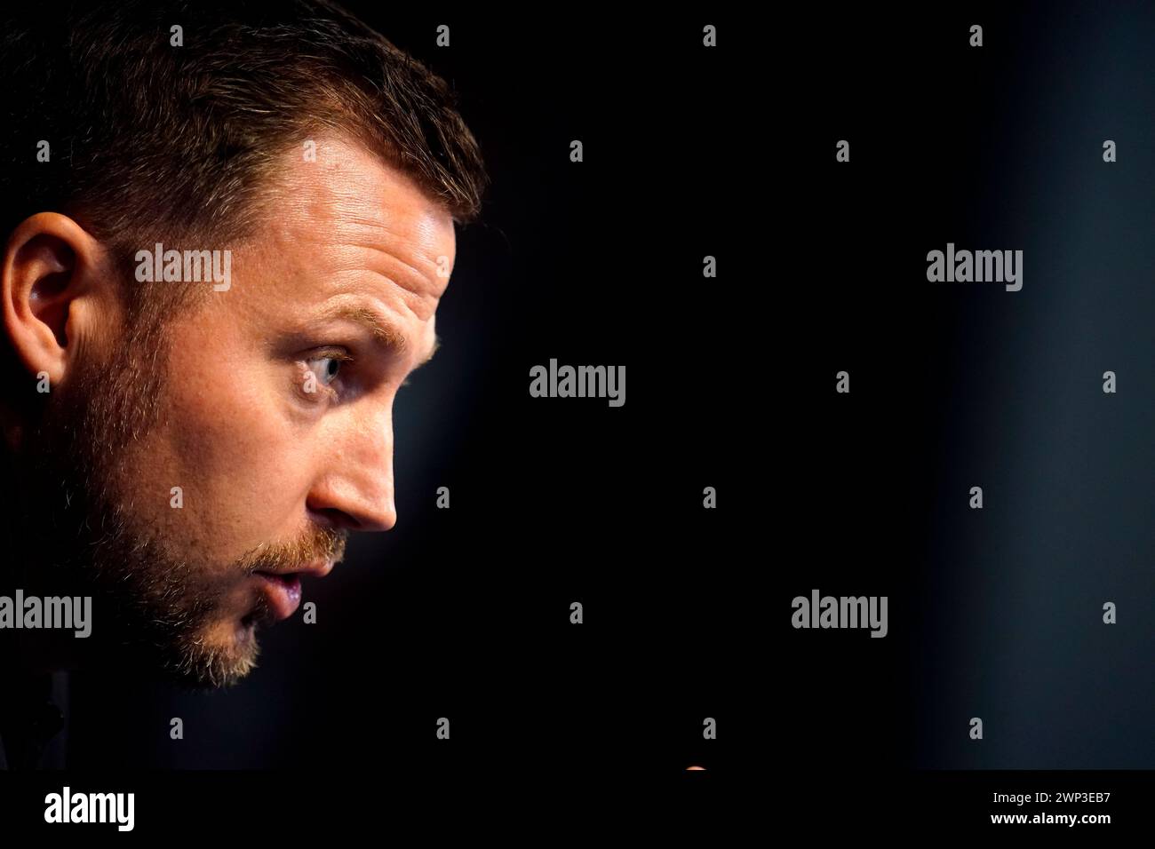 FC Copenhagen manager Jacob Neestrup during a press conference at the ...